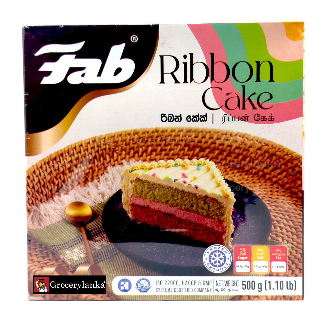 Fab Ribbon Cake 500g (1.1lb) – Frozen Sri Lankan Cake — Grocerylanka