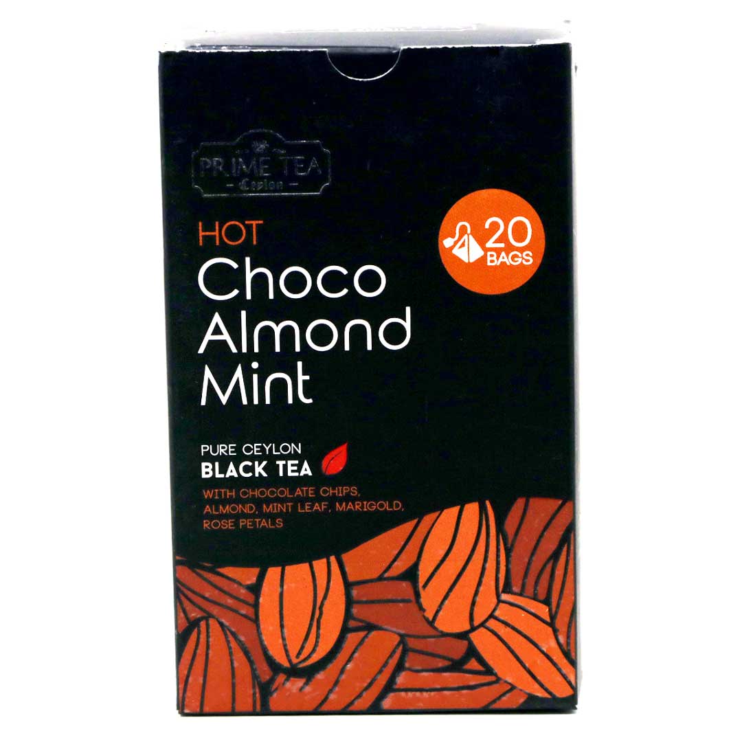 Prime Tea Ceylon Hot Choco Almond Mint 20 Pyramid Bags | Pure Ceylon T ...