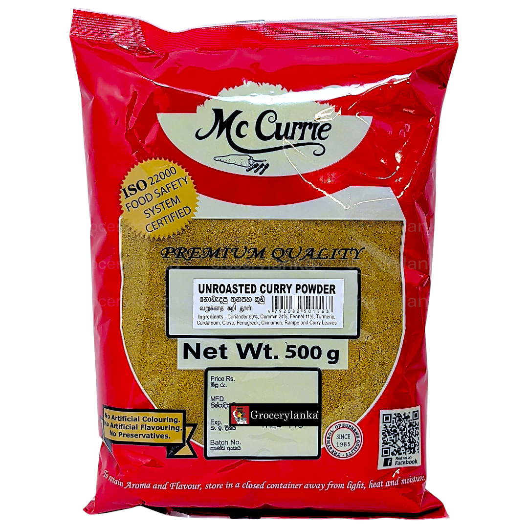 Mc Currie Unroasted Curry Powder 500g (1.1lb) | Sri Lankan Blend ...