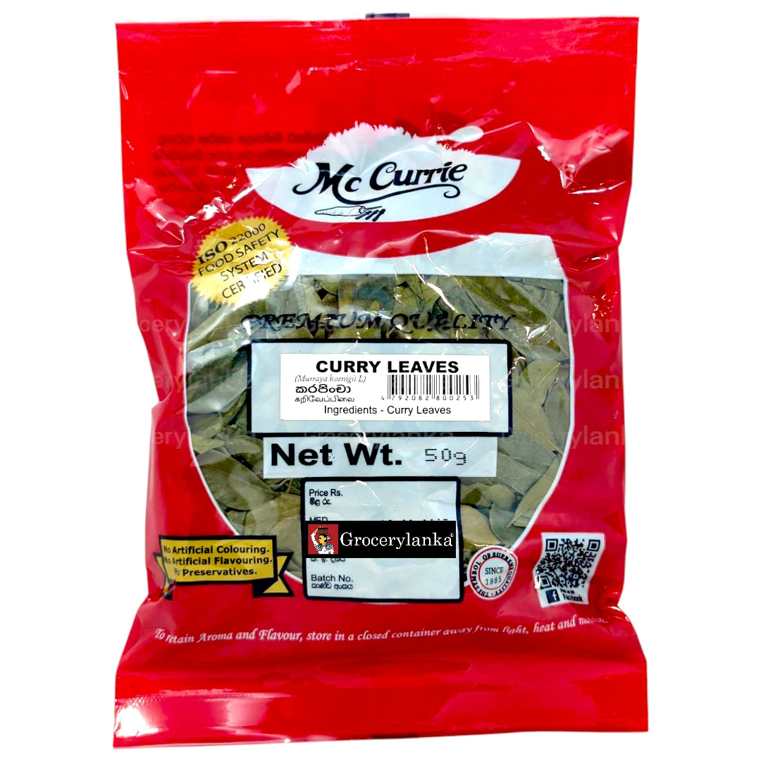 McCurrie Dehydrated Curry Leaves 50g | Sri Lankan Cooking Essential ...