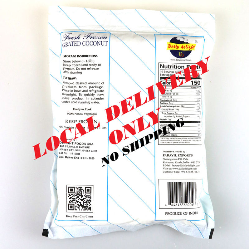 Daily Delight Frozen Grated Coconut 1LBg (434g)- Frozen (In-Store Pick ...