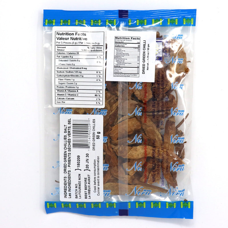 Niru Dried Green Chili 50g — Grocerylanka